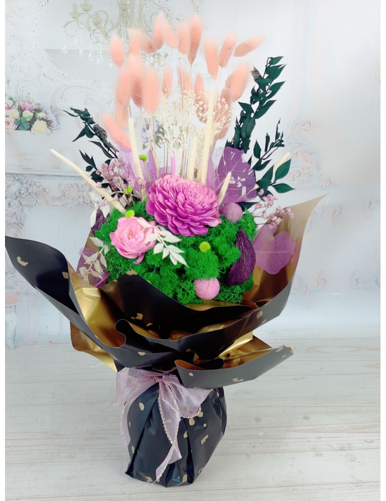 Cadou pentru femei - flori si sticla personalizata Taxa urgenta (+50 ...