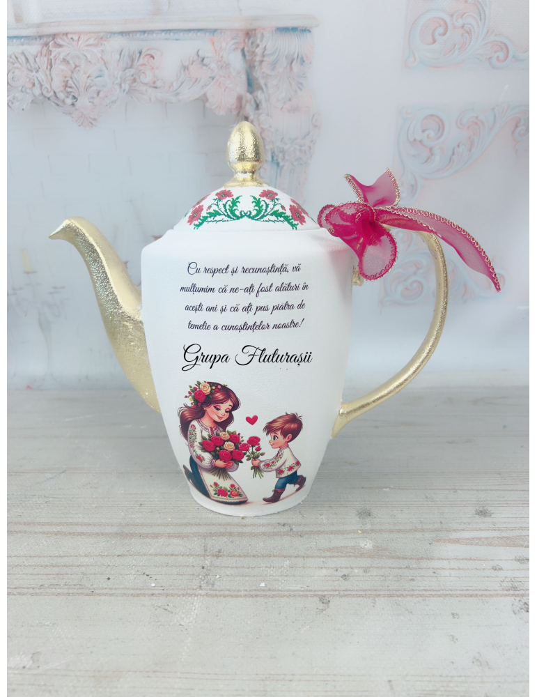 Ceainic personalizat pentru educatoare - cadou final gradinita Taxa ...