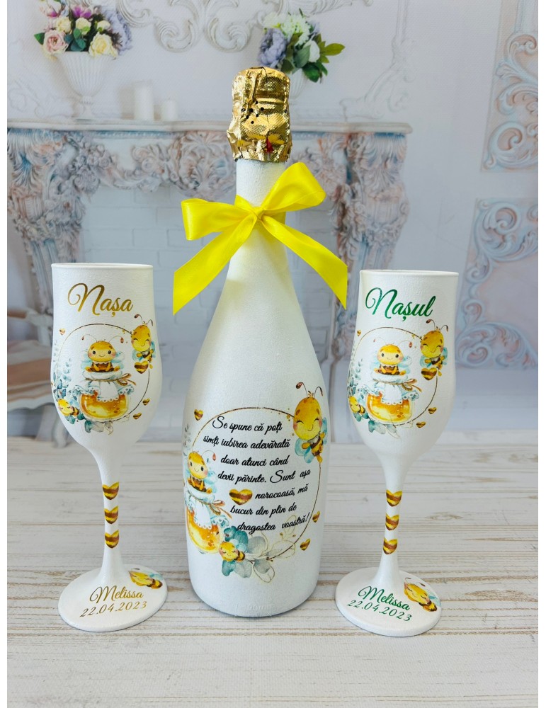 Set Cadou Parinti Botez Albinute Taxa urgenta (+50 RON) Am rabdare