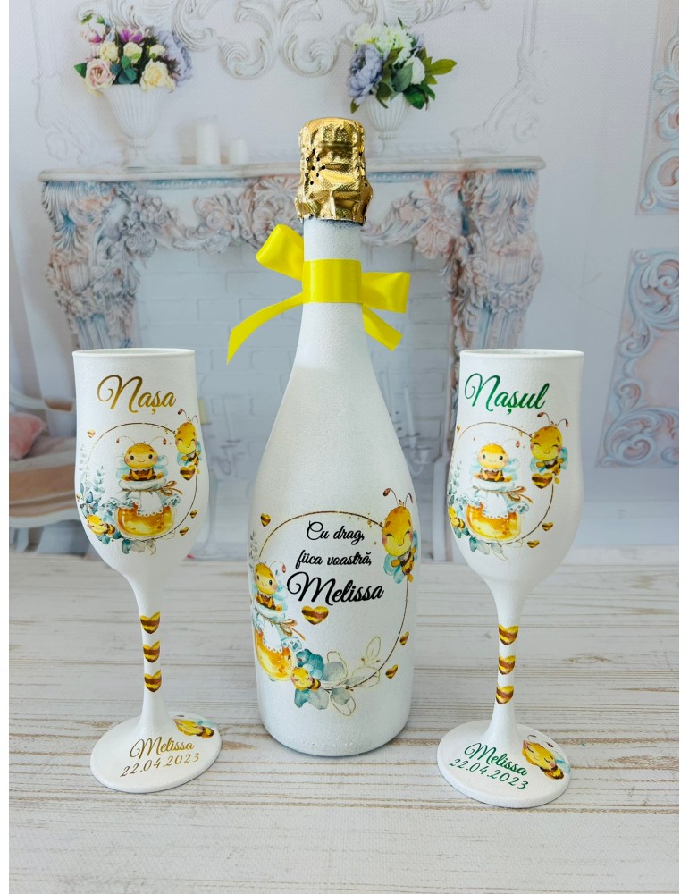Set Cadou Parinti Botez Albinute Taxa urgenta (+50 RON) Am rabdare