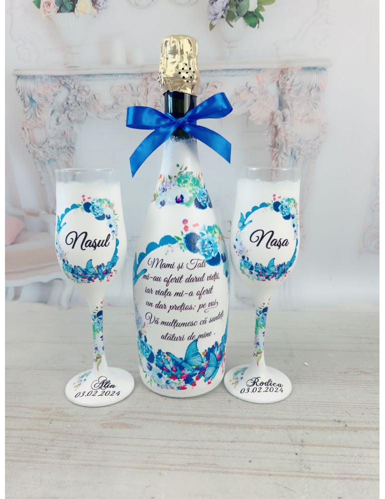 Set sampanie personalizat - cadou nasi Taxa urgenta (+50 RON) Am rabdare