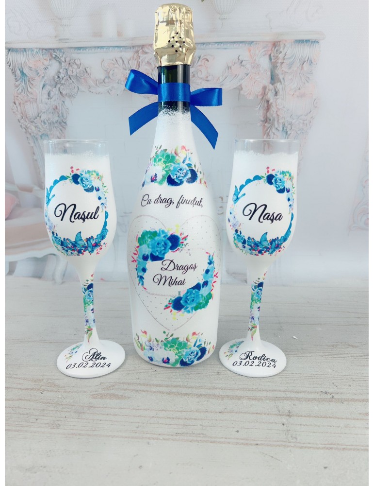 Set sampanie personalizat - cadou nasi Taxa urgenta (+50 RON) Am rabdare